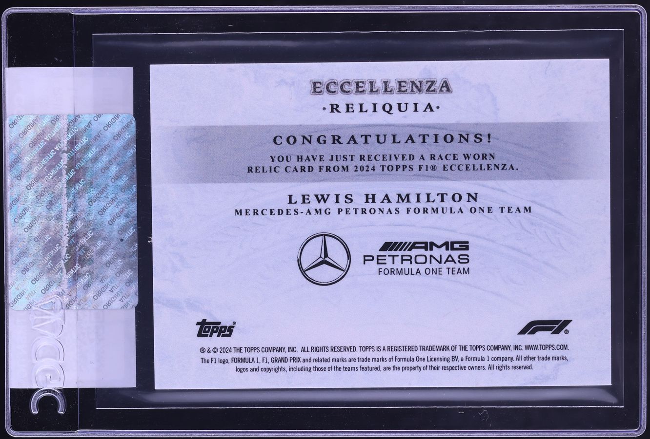 2024 Topps Eccellenza Formula 1 F1 Lewis Hamilton PATCH CGC AUTH on ...