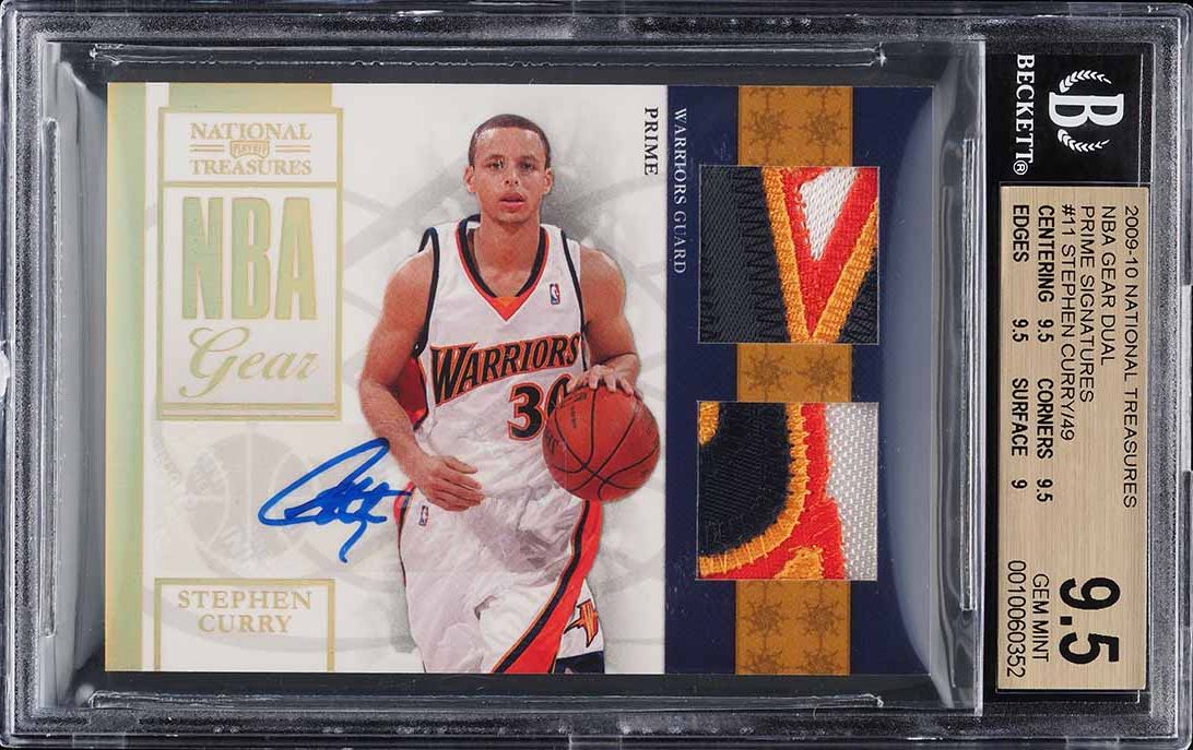 2009 National Treasures NBA Gear Stephen Curry ROOKIE PATCH AUTO /49 ...