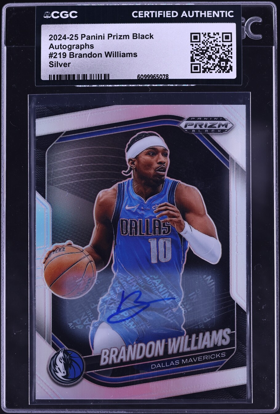 2024 Panini Prizm Black Silver Brandon Williams AUTO #219 CGC AUTH on ...