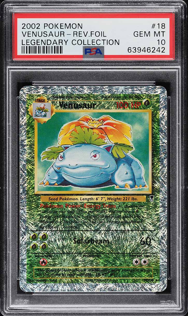 2002 Pokemon Legendary Collection Reverse Holo Venusaur #18 PSA 10 GEM ...