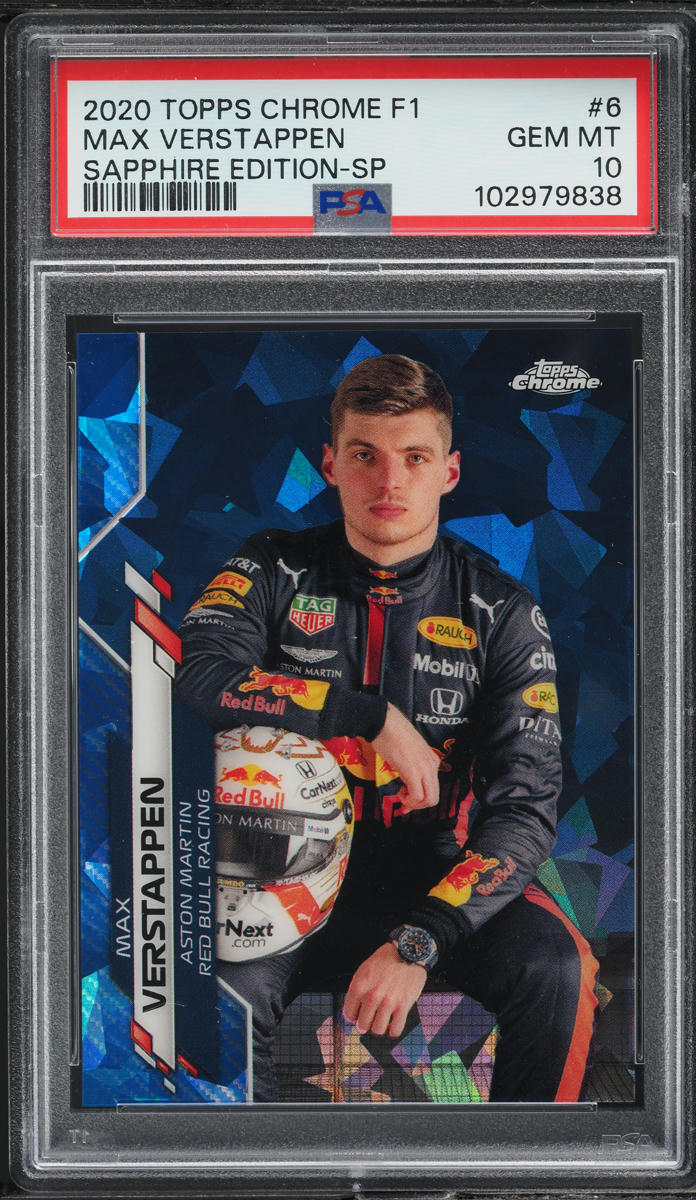 2020 Topps Chrome Formula 1 F1 Sapphire Max Verstappen SP #6 PSA 10 GEM ...