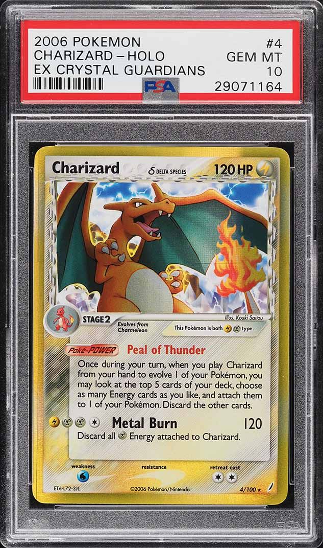 2006 Pokemon EX Crystal Guardians Holo Charizard #4 PSA 10 GEM MINT on ...