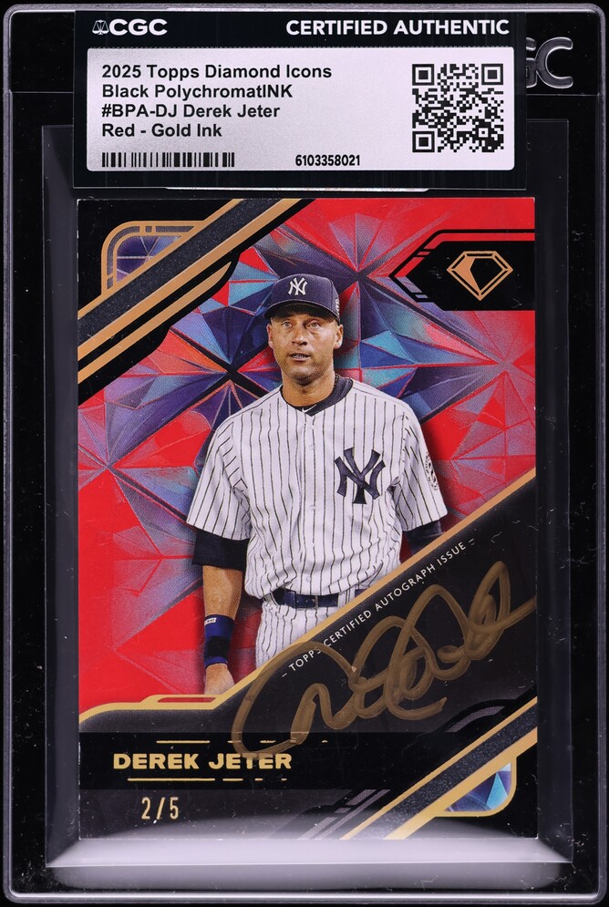 2025 Topps Diamond Icons Black PolychromatINK Red Gold Ink Derek Jeter ...