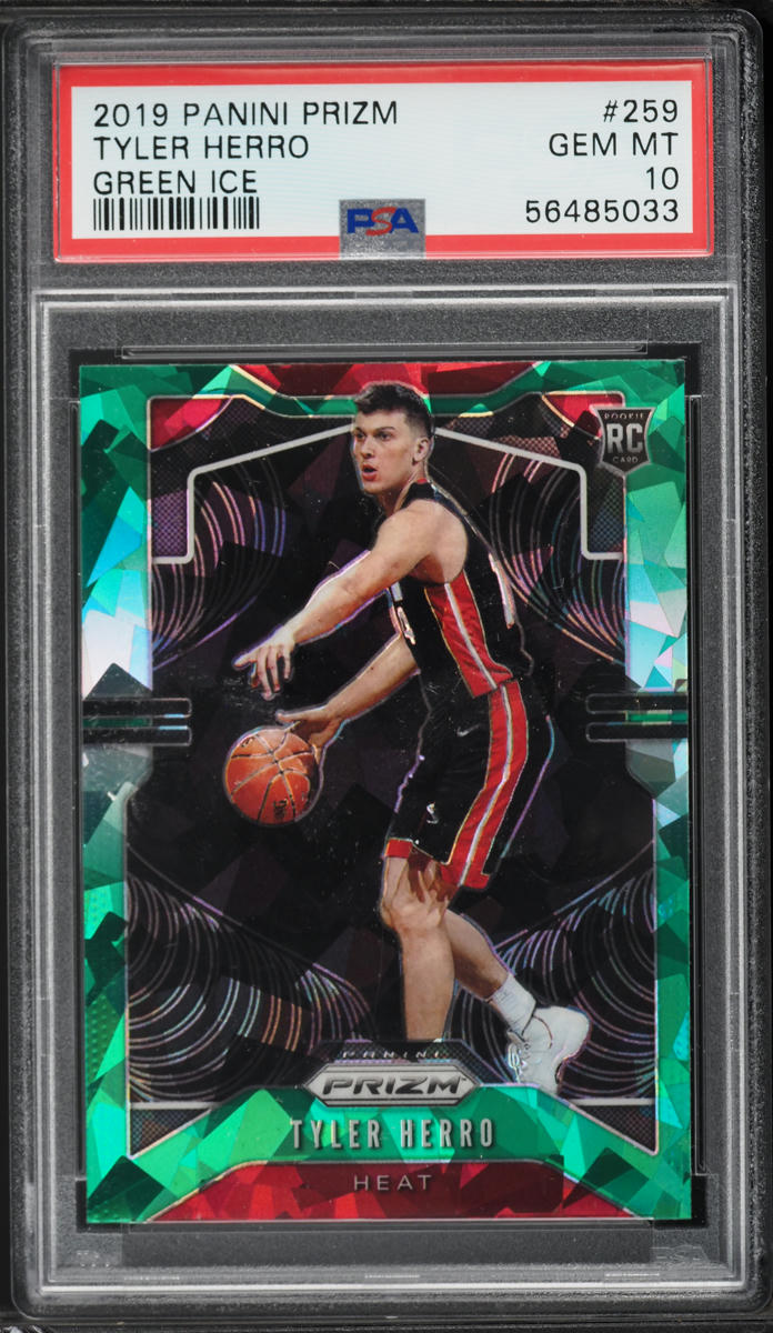 2019 Panini Prizm Green Ice Tyler Herro ROOKIE #259 PSA 10 GEM MINT on ...