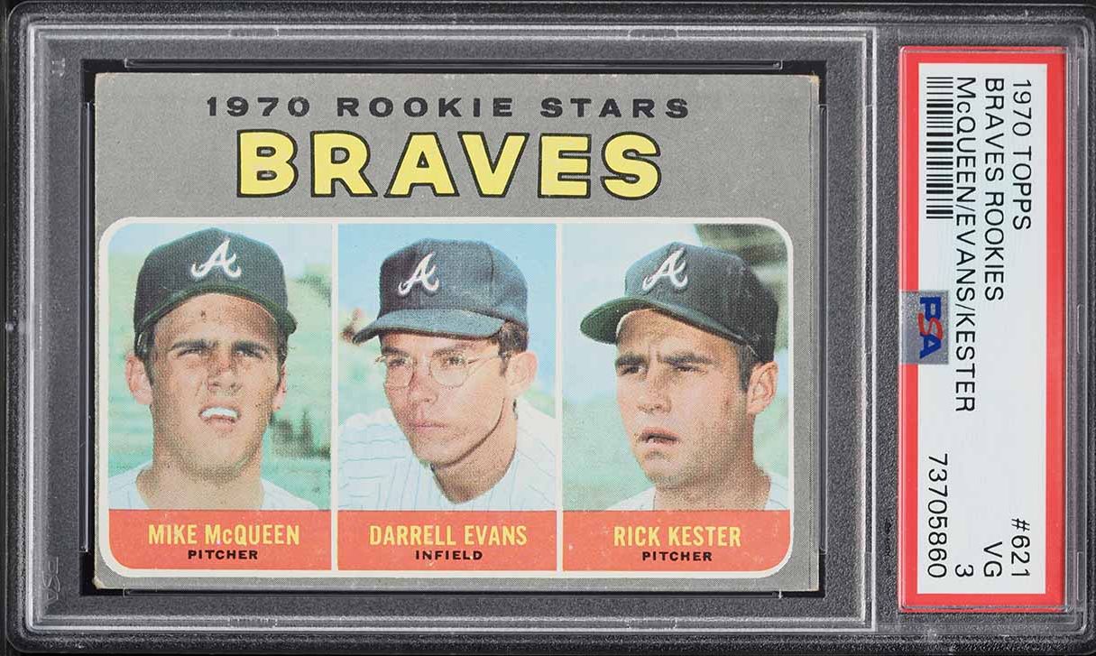 1970 Topps Darrell Evans ROOKIE #621 PSA 3 VG on Fanatics Collect