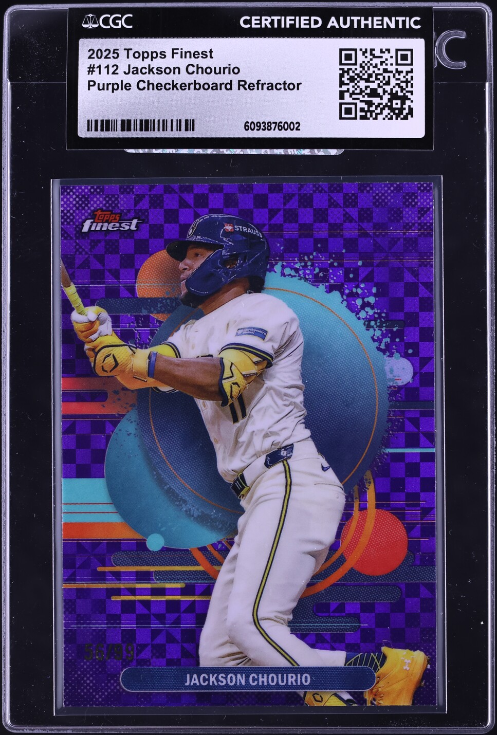 2025 Finest Purple Checkerboard Refractor Jackson Chourio /99 #112 CGC ...