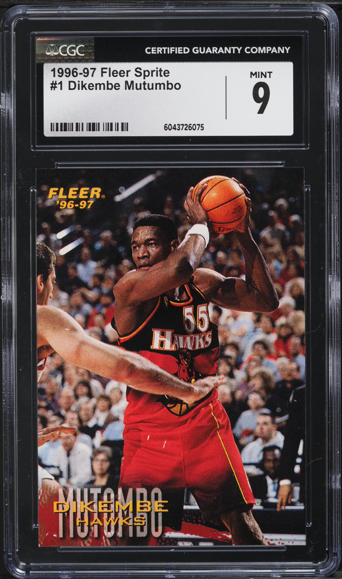 1996 Fleer Sprite Dikembe Mutumbo #1 CGC 9 MINT on Fanatics Collect