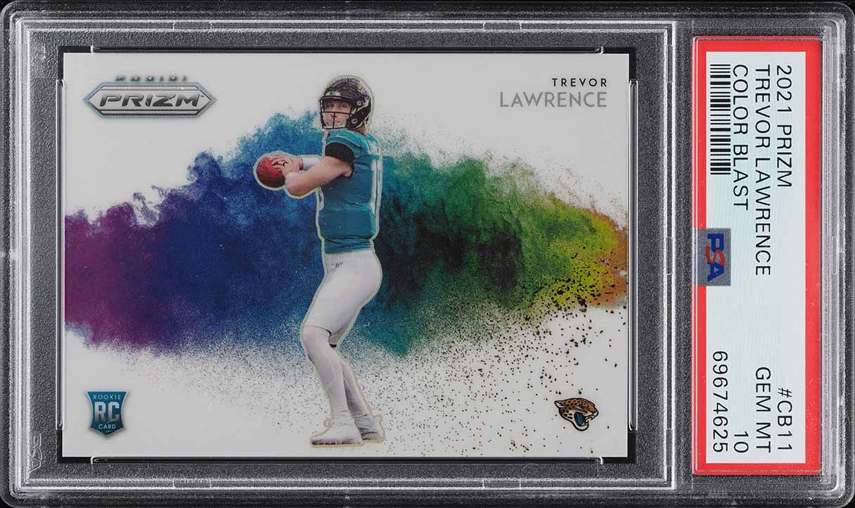 2021 Panini Prizm Color Blast Trevor Lawrence ROOKIE #CB-11 PSA 10 GEM ...