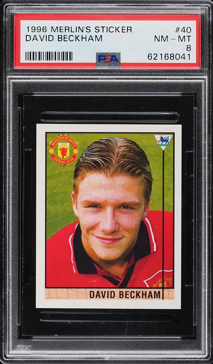 1995 Merlin Premier League Sticker David Beckham ROOKIE #40 PSA 8 NM-MT ...