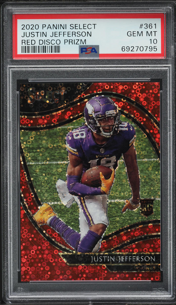 2020 Select Field Level Red Disco Prizm Justin Jefferson ROOKIE /49 ...