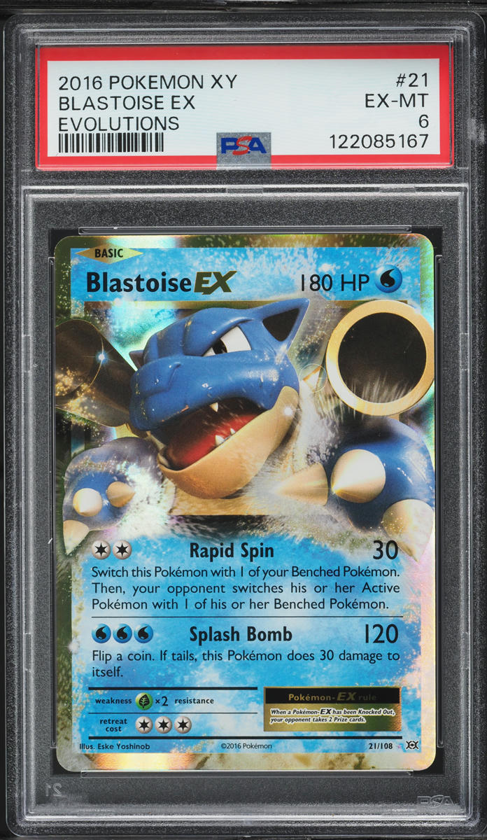 2016 Pokemon XY Evolutions Blastoise EX #21 PSA 6 EXMT on Fanatics Collect