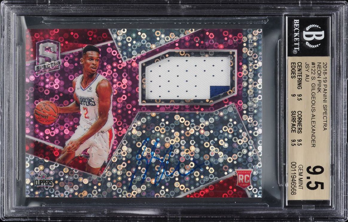 2018 Panini Spectra Neon Pink Shai Gilgeous-Alexander RC PATCH AUTO /25 ...