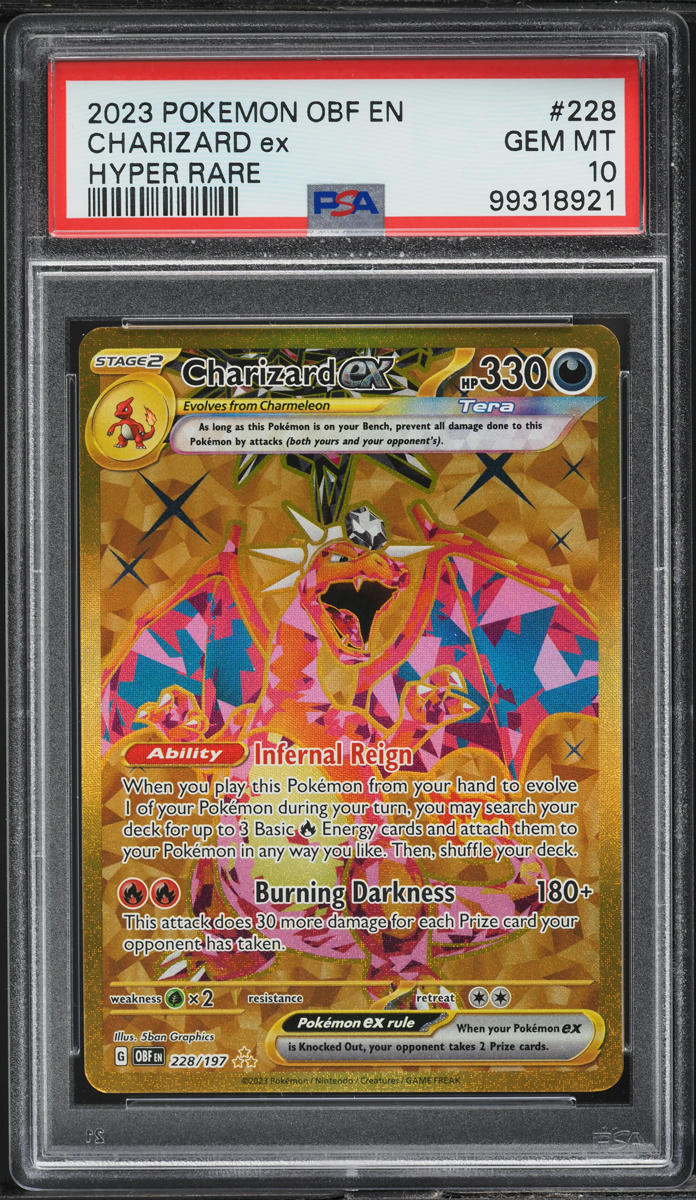 2023 Pokemon SV Obsidian Flames Hyper Rare Charizard ex #228 PSA 10 GEM ...