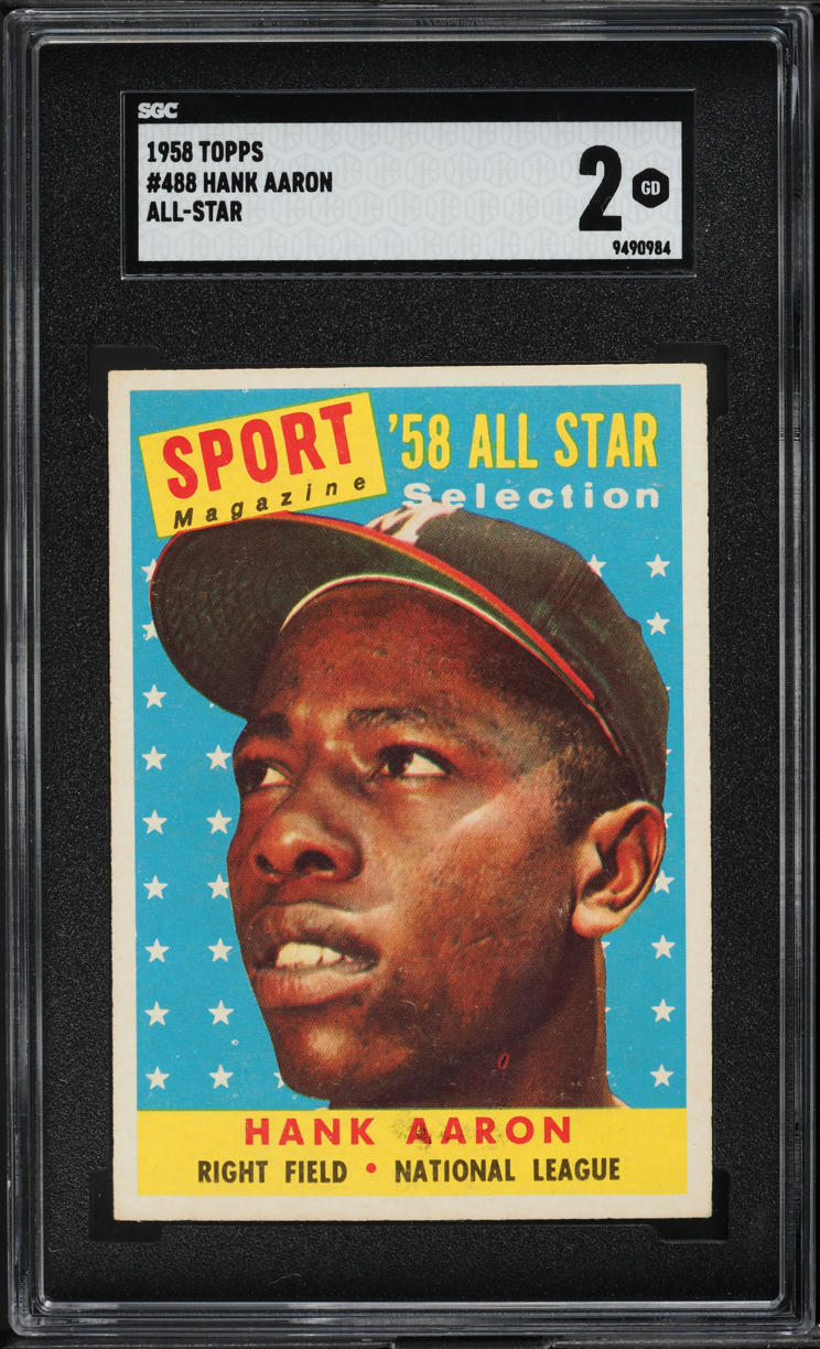 1958 Topps Hank Aaron ALL-STAR #488 SGC 2 GD on Fanatics Collect