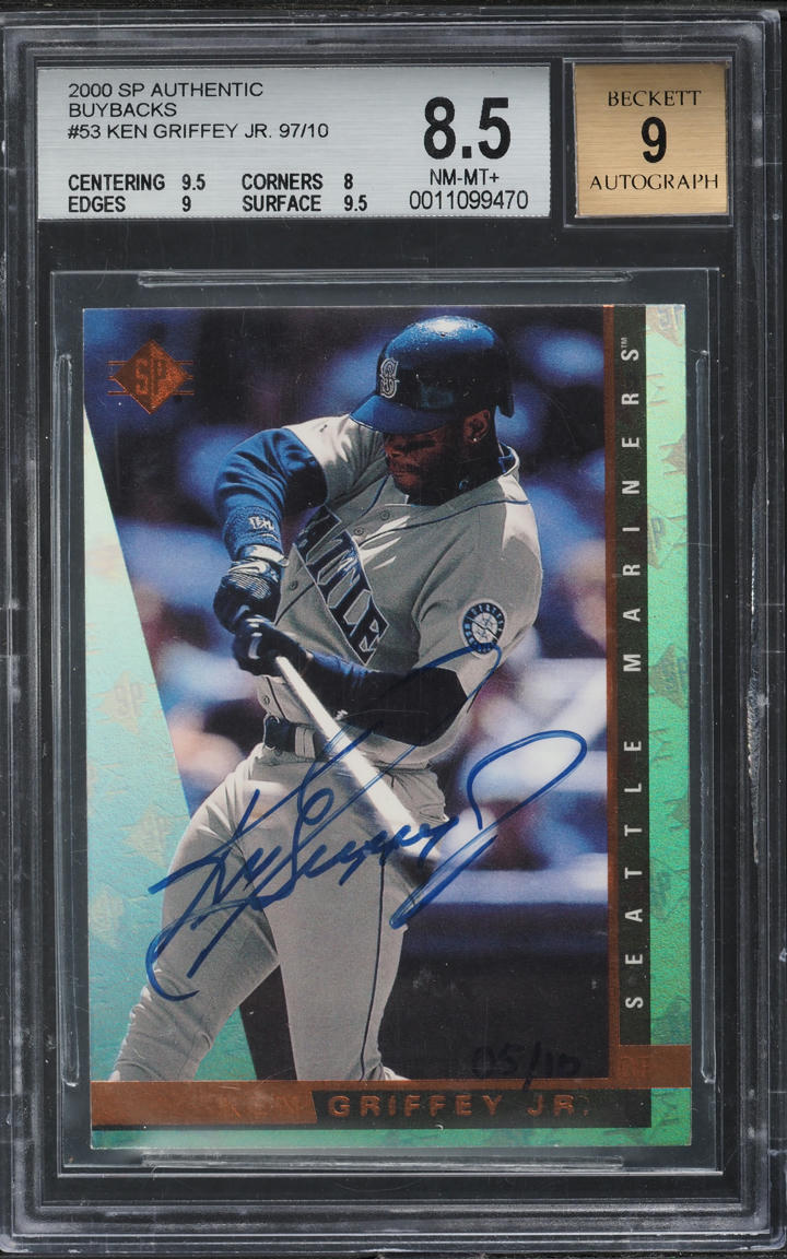 2000 SP Authentic Buybacks Ken Griffey Jr. AUTO /10 #53 BGS 8.5 NM-MT+ ...