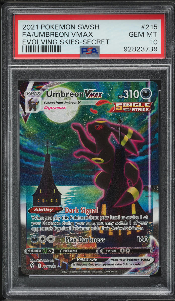 2021 Pokemon Sword & Shield Evolving Skies Alt Art Umbreon VMAX #215 ...