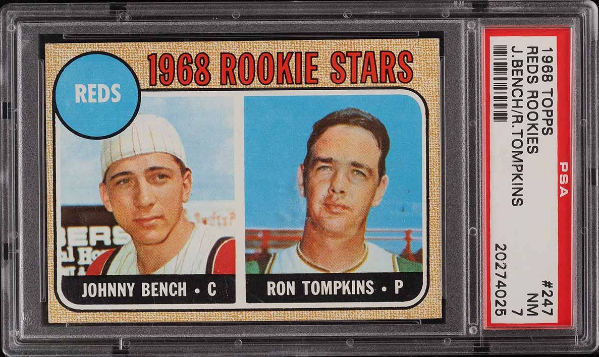 1968 Topps Johnny Bench ROOKIE #247 PSA 7 NRMT on Fanatics Collect