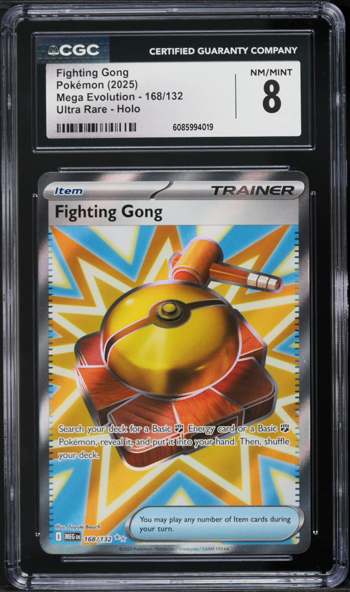 2025 Pokemon Mega Evolution Full Art Fighting Gong #168 CGC 8 NM-MT on ...