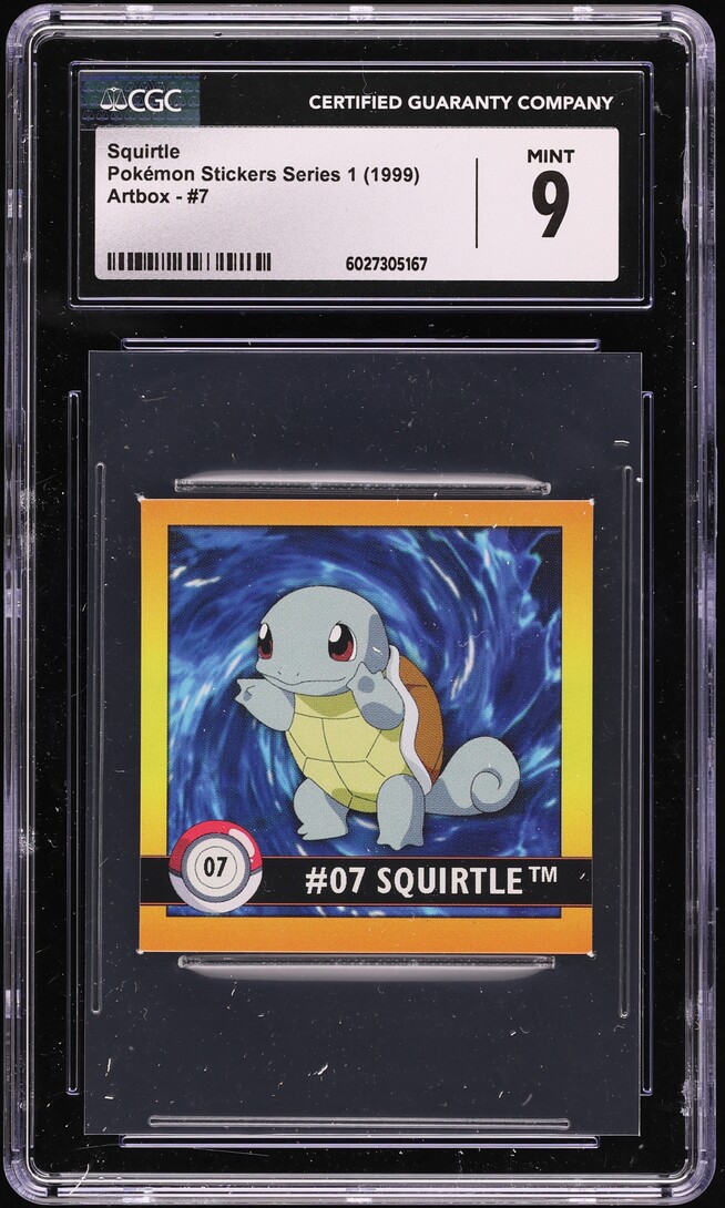 1999 Pokemon Stickers Series 1 Artbox Squirtle #7 CGC 9 MINT on ...