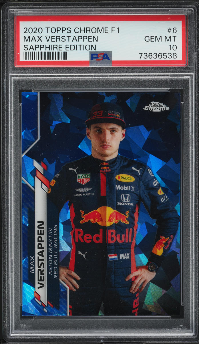 2020 Topps Chrome Formula 1 F1 Sapphire Max Verstappen #6 PSA 10 GEM ...
