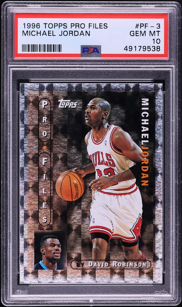 1996 Topps Pro Files Michael Jordan #PF-3 PSA 10 GEM MINT on Fanatics ...