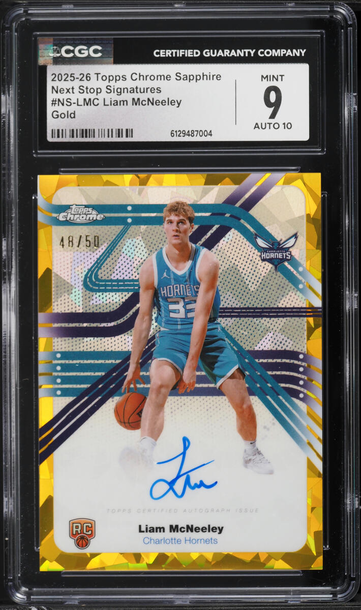 2025 Topps Chrome Sapphire Next Stop Signatures Gold Liam McNeeley ...