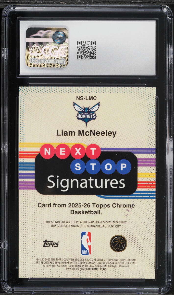2025 Topps Chrome Sapphire Next Stop Signatures Gold Liam McNeeley ...