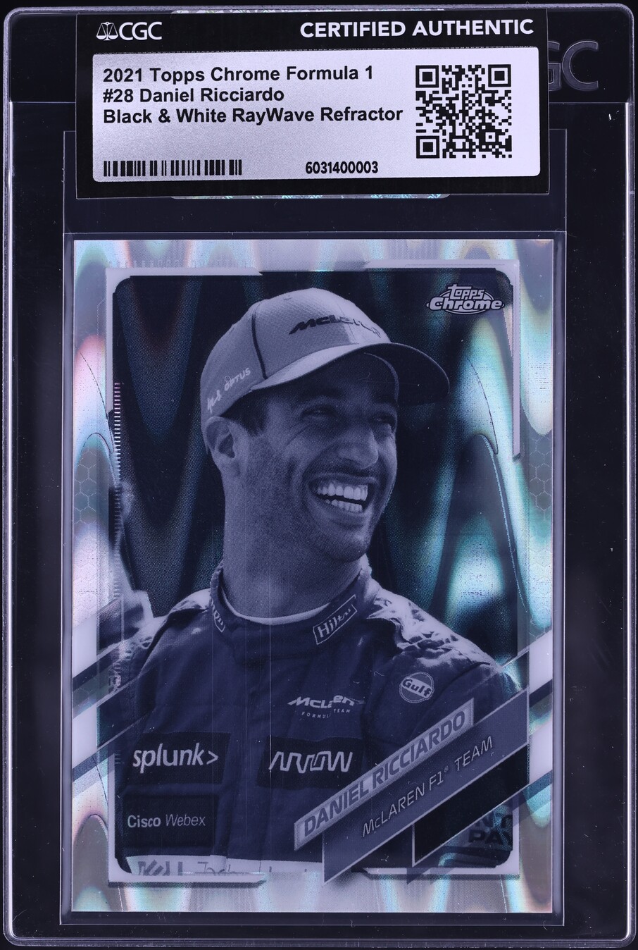 2021 Topps Chrome Formula 1 F1 Black & White RayWave Daniel Ricciardo ...