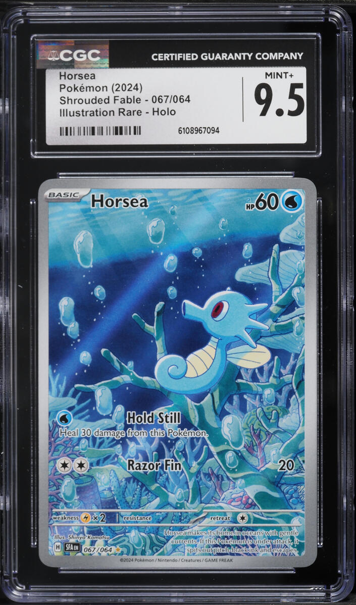 2024 Pokemon Scarlet & Violet Shrouded Fable IR Horsea #67 CGC 9.5 ...