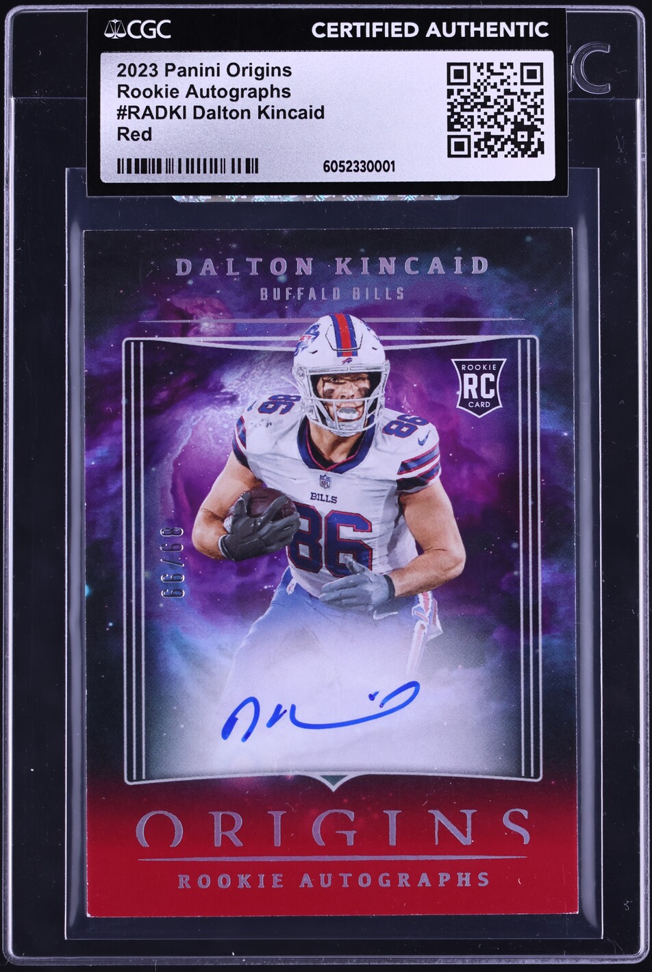 2023 Panini Origins Red Dalton Kincaid ROOKIE AUTO /99 #RADKI CGC AUTH on Fanatics Collect