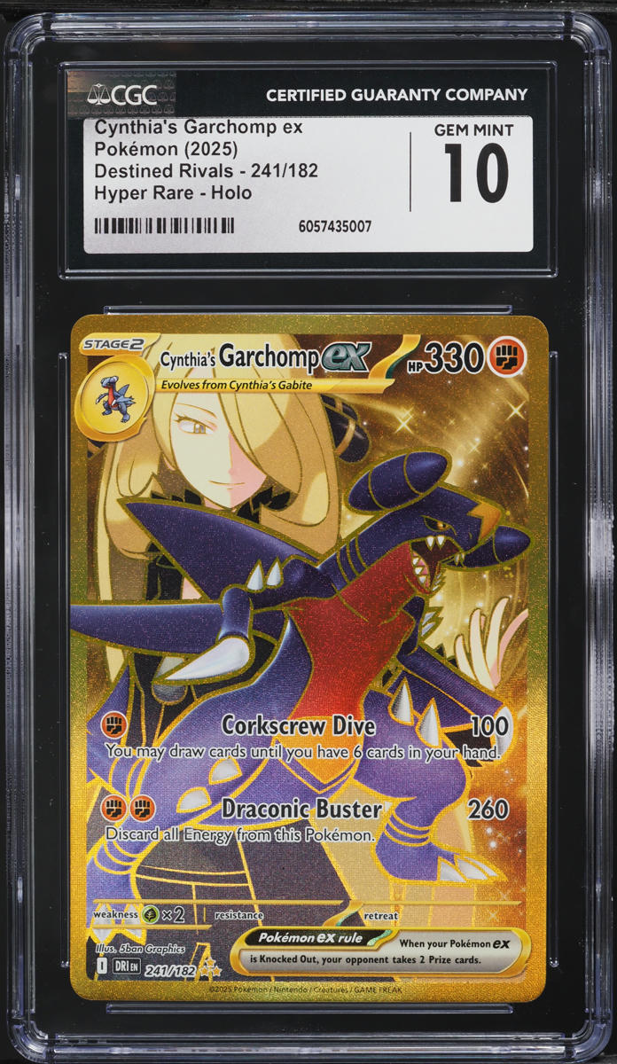 2025 Pokemon Destined Rivals Hyper Rare Cynthia's Garchomp ex #241 CGC 10 GEM on Fanatics Collect