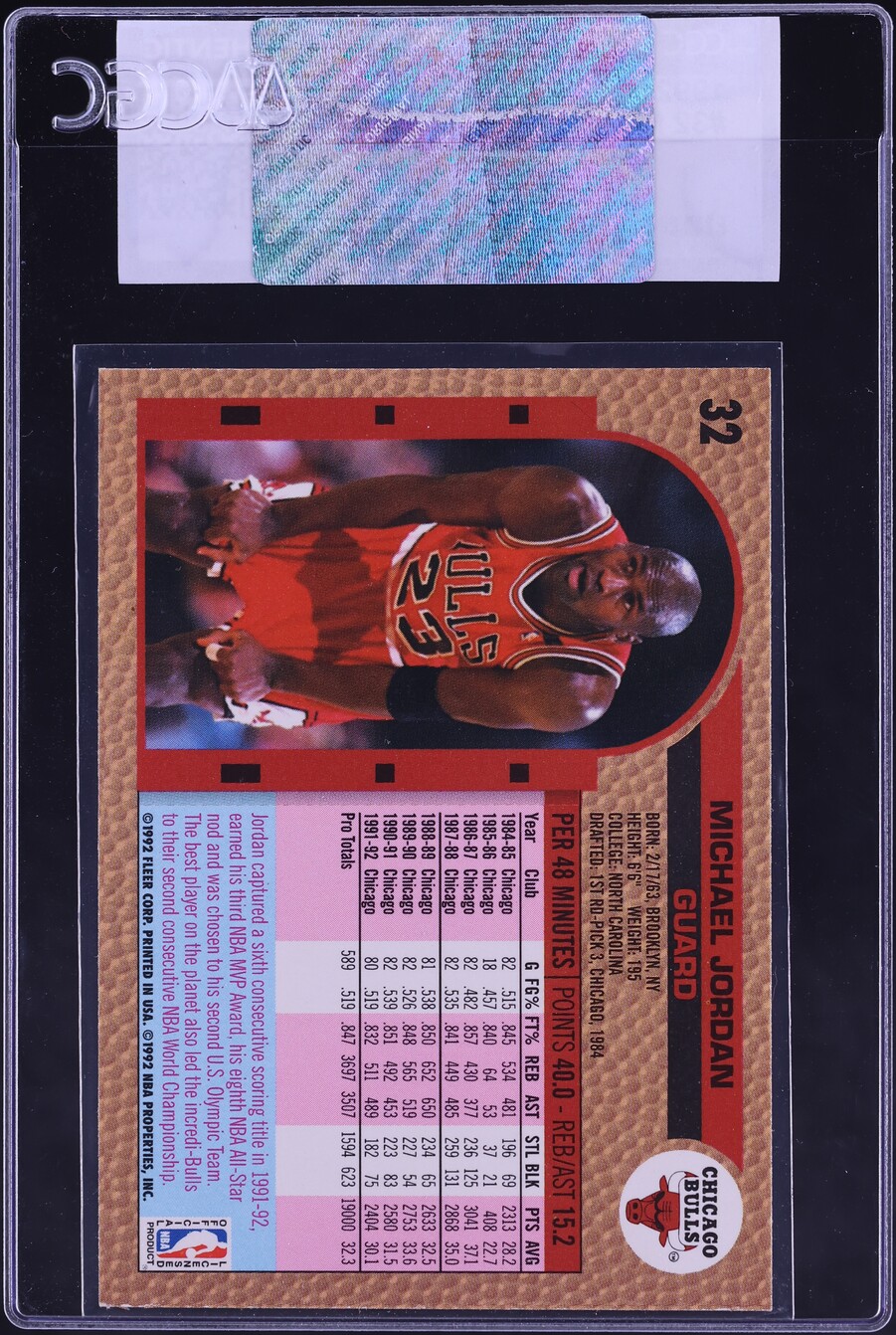 1992 Fleer Basketball Michael Jordan #32 CGC AUTH on Fanatics Collect