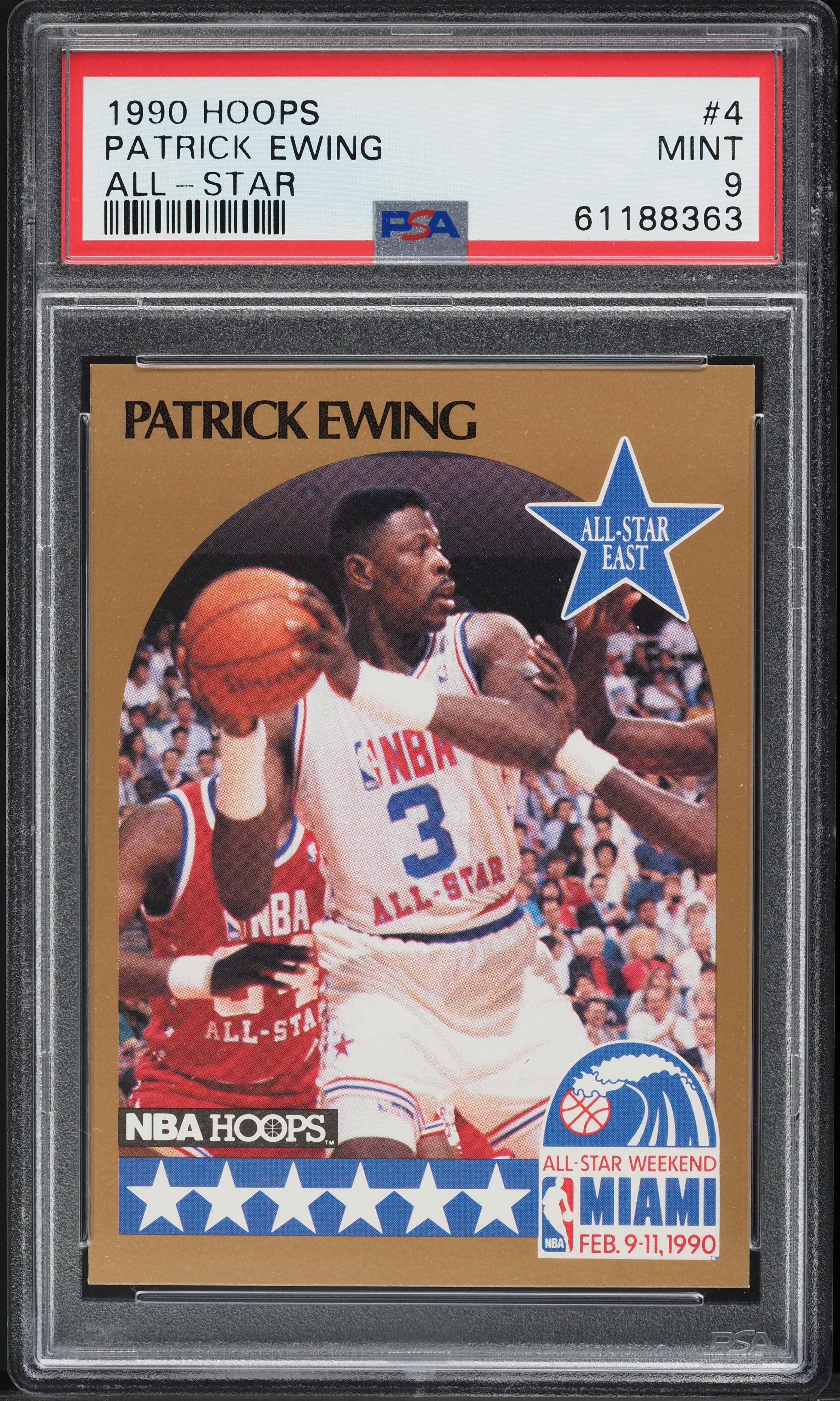1990 Hoops Patrick Ewing ALL-STAR #4 PSA 9 MINT on Fanatics Collect