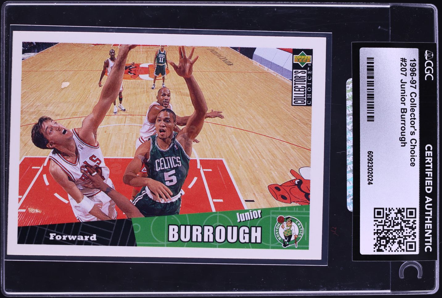 1996 Collector's Choice Basketball Junior Burrough #207 CGC AUTH on ...