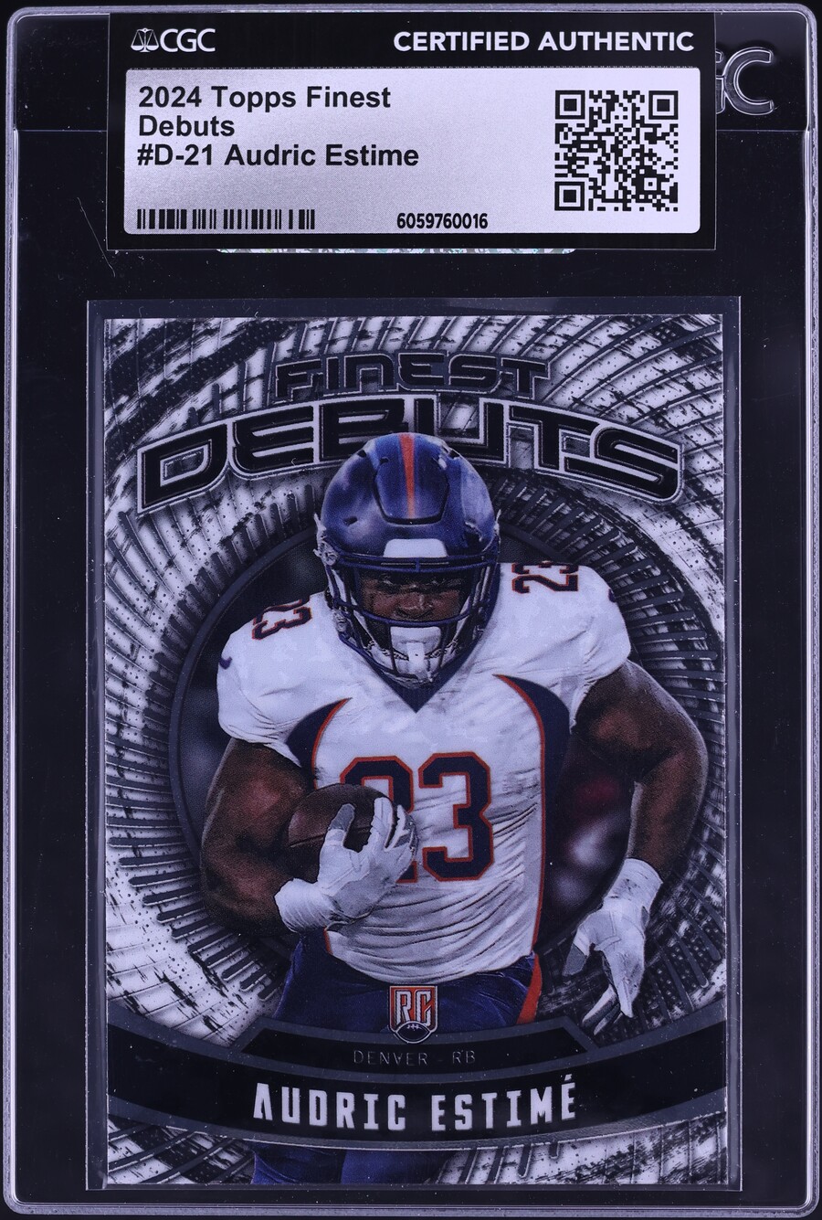 2024 Finest Debuts Audric Estime ROOKIE #D-21 CGC AUTH on Fanatics Collect