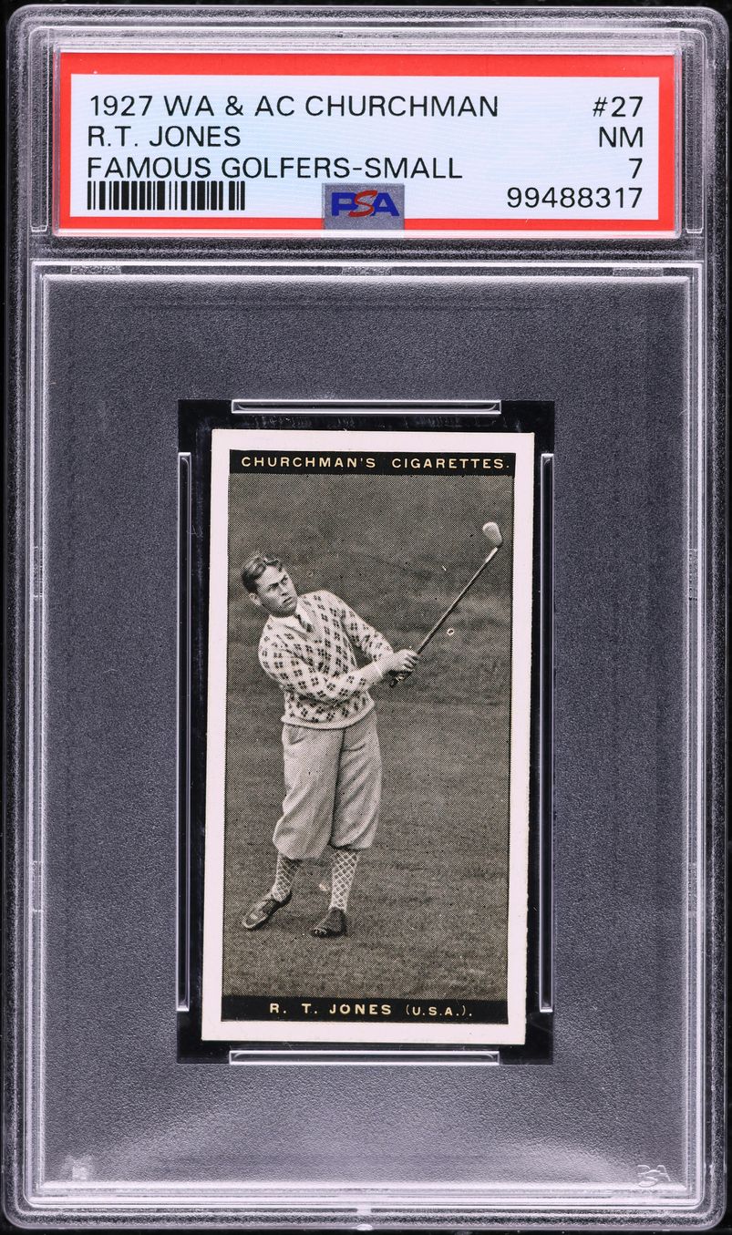 1927 WA & AC Churchman Famous Golfers Small Bobby Jones #27 PSA 7 NRMT ...