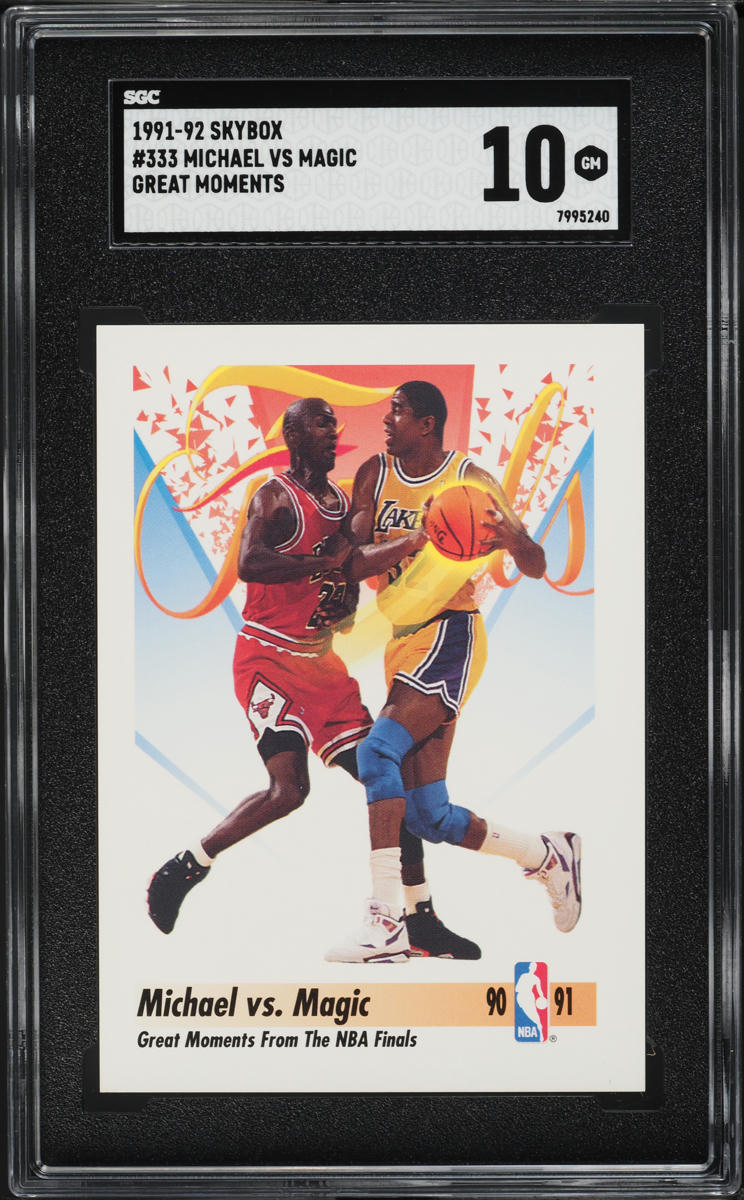 1991 Skybox Great Moments Michael Jordan Vs Magic Johnson #333 SGC 10 ...