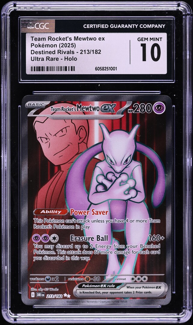 2025 Pokemon SV Destined Rivals Full Art Team Rocket's Mewtwo ex #213 ...