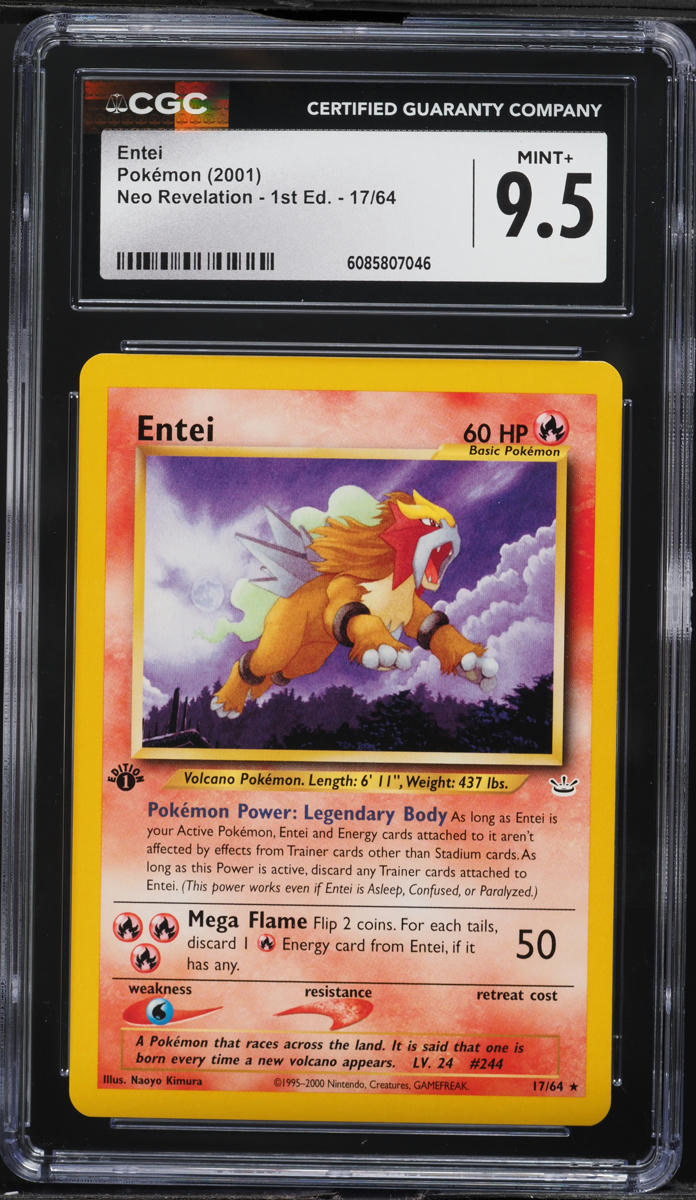 2001 Pokemon Neo Revelation 1st Edition Entei #17 CGC 9.5 MINT+ on ...
