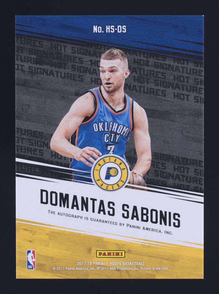 2017 Hoops Hot Signatures Domantas Sabonis AUTO #HSR-DS MBA AUTH on ...