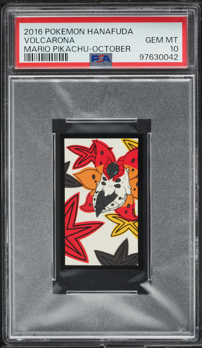 2016 Pokemon Japanese Hanafuda Mario Pikachu October Volcarona PSA 10 ...