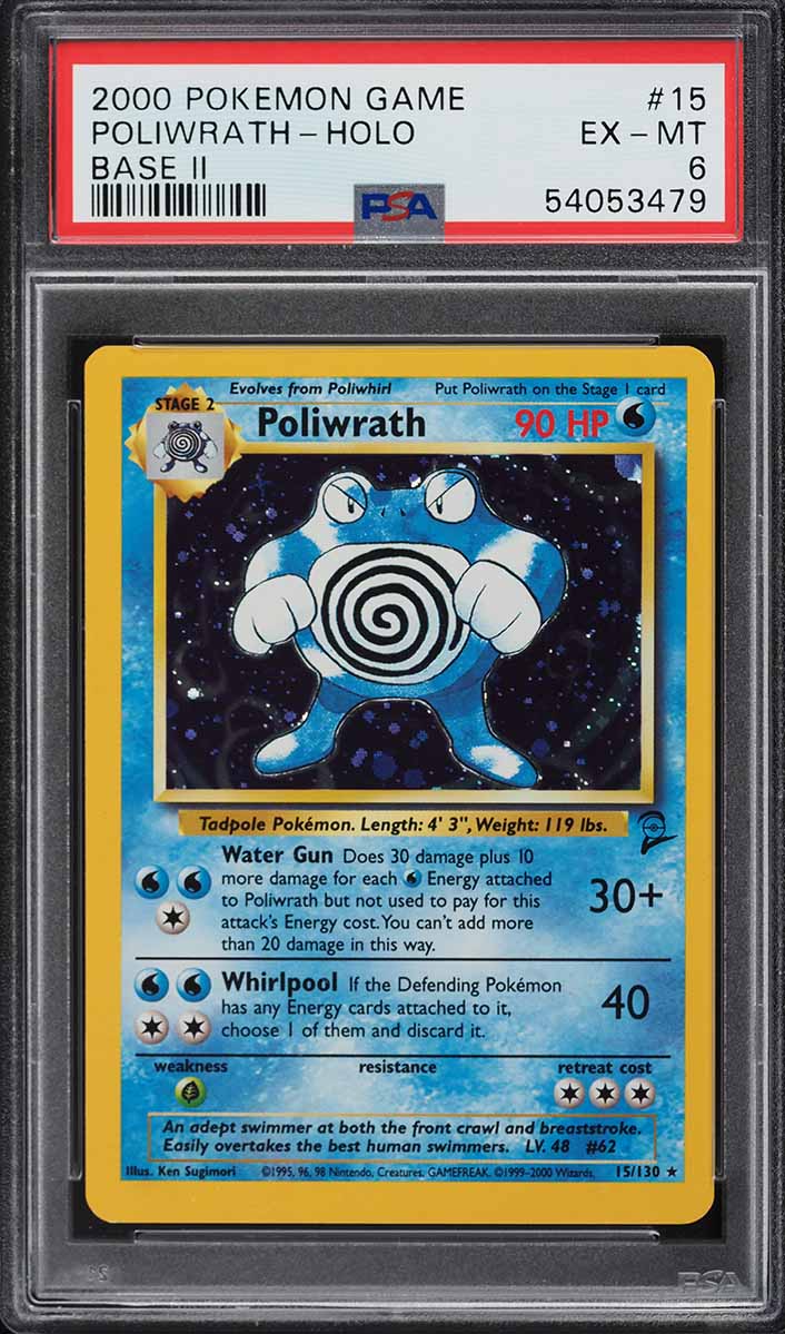 2000 Pokemon Base Set 2 Holo Poliwrath #15 PSA 6 EXMT on Fanatics Collect