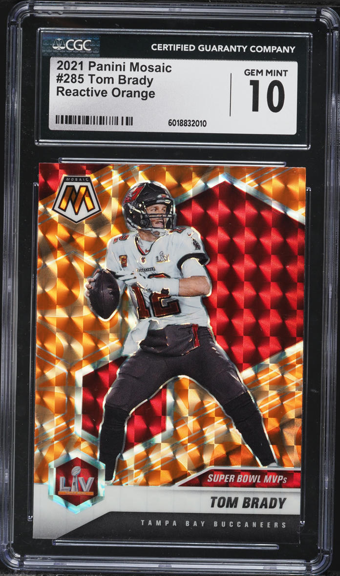 2021 Panini Mosaic Reactive Orange Tom Brady #285 CGC 10 GEM MINT on ...