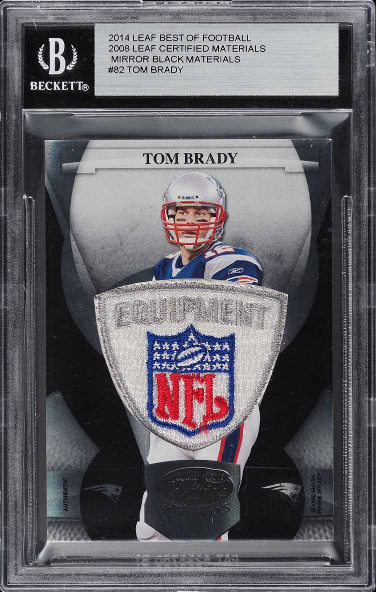 2008 Leaf Certified Mirror Black Tom Brady NFL SHIELD PATCH 1/1 #82 BGS ...