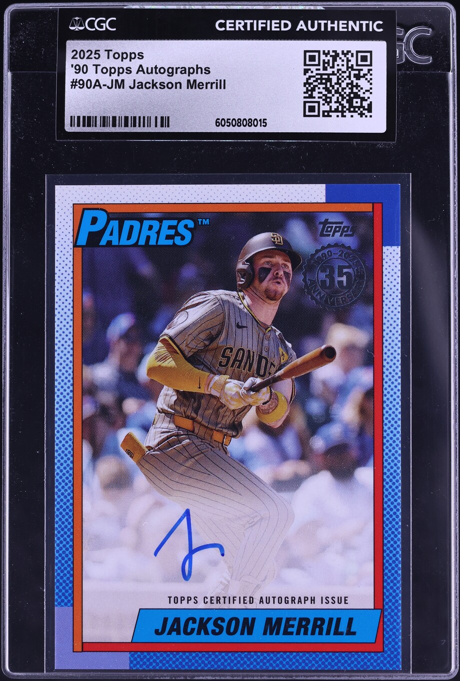 2025 Topps '90 Jackson Merrill AUTO #90A-JM CGC AUTH on Fanatics Collect