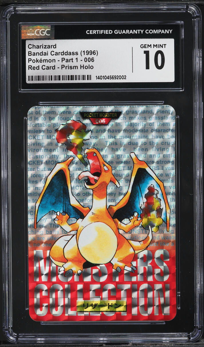 1996 Pokemon Japanese Bandai Carddass Vending Prism Charizard #6 CGC 10 ...