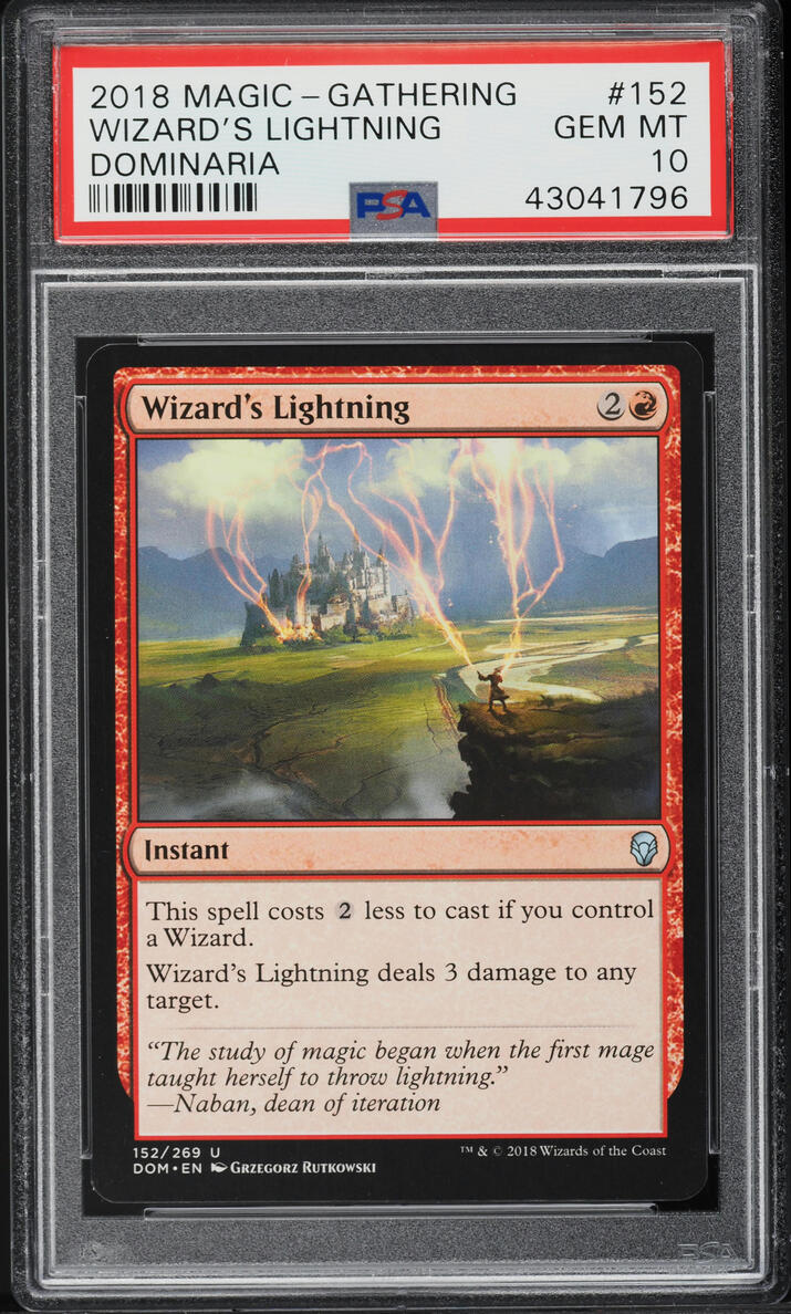 2018 Magic The Gathering MTG Dominaria Wizard's Lightning #152 PSA 10 ...