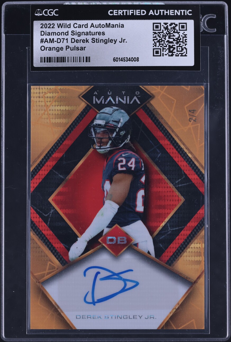 2022 Wild Card AutoMania Orange Pulsar Derek Stingley Jr. RC AUTO /4 ...