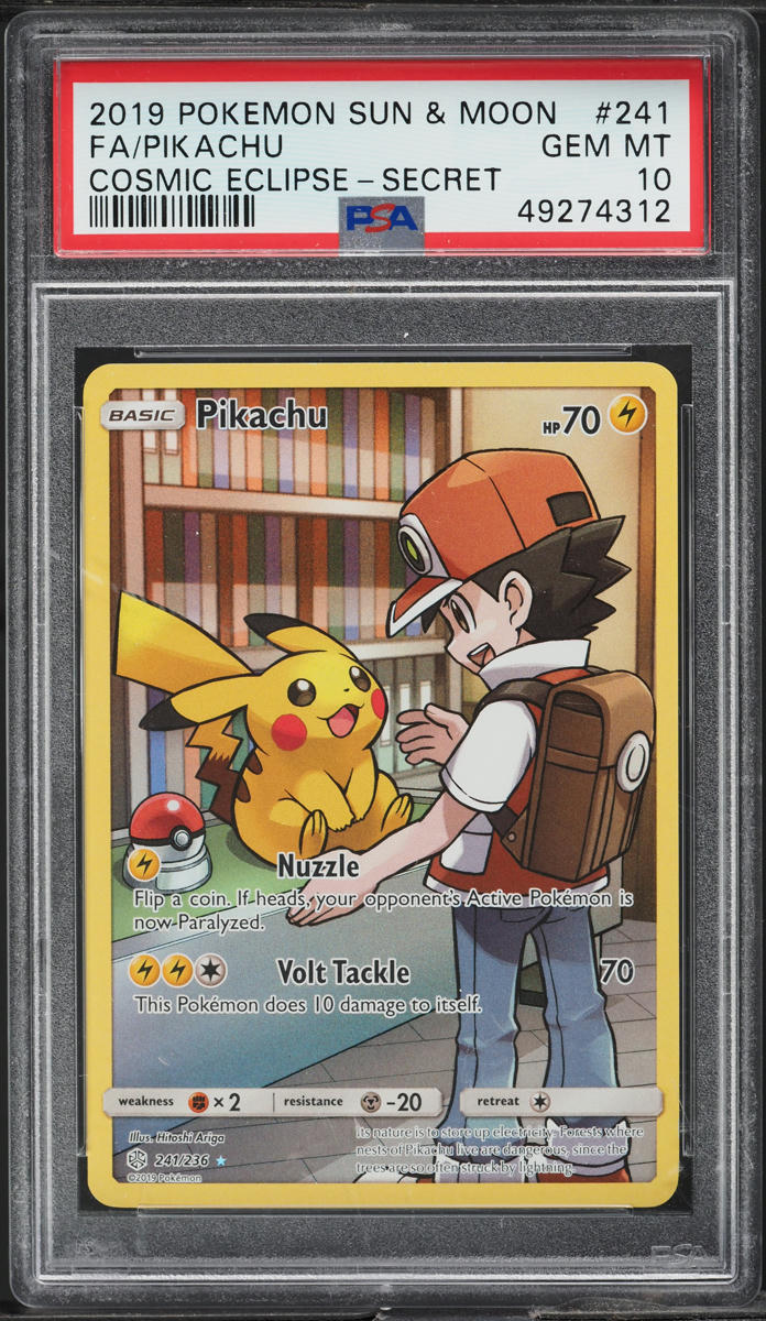 2019 Pokemon SM Cosmic Eclipse Character Rare Pikachu #241 PSA 10 GEM ...