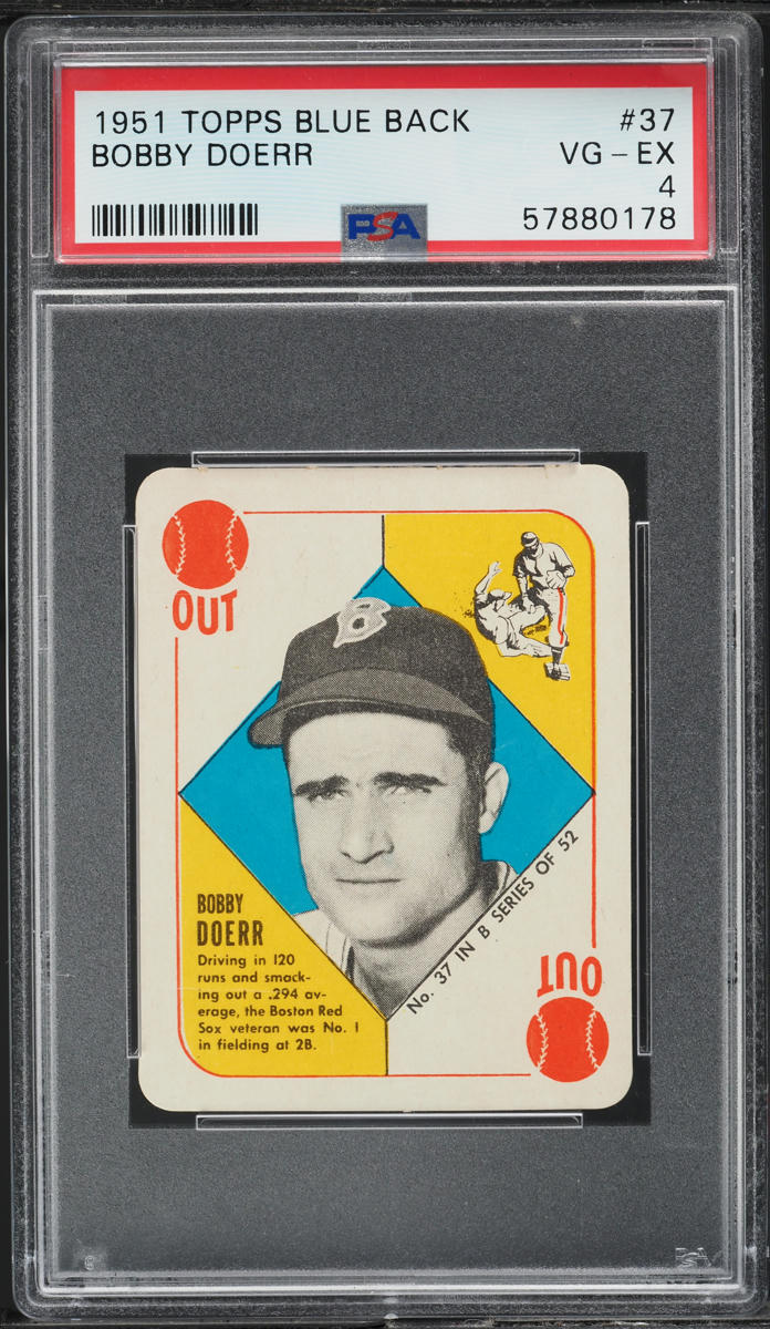 1951 Topps Blue Back Bobby Doerr #37 PSA 4 VGEX on Fanatics Collect
